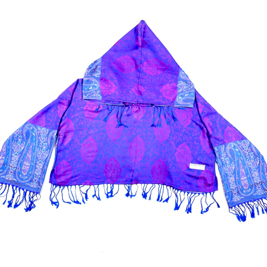 PASH LS CROP TOP - Blue & Pink Paisley | Spunglasses